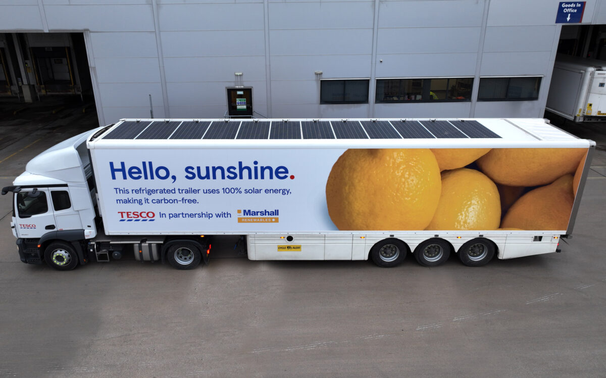 Tesco set to trial 100% solar panel-powered trailers | Logistics Manager